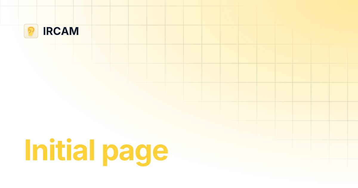 Initial page | IRCAM